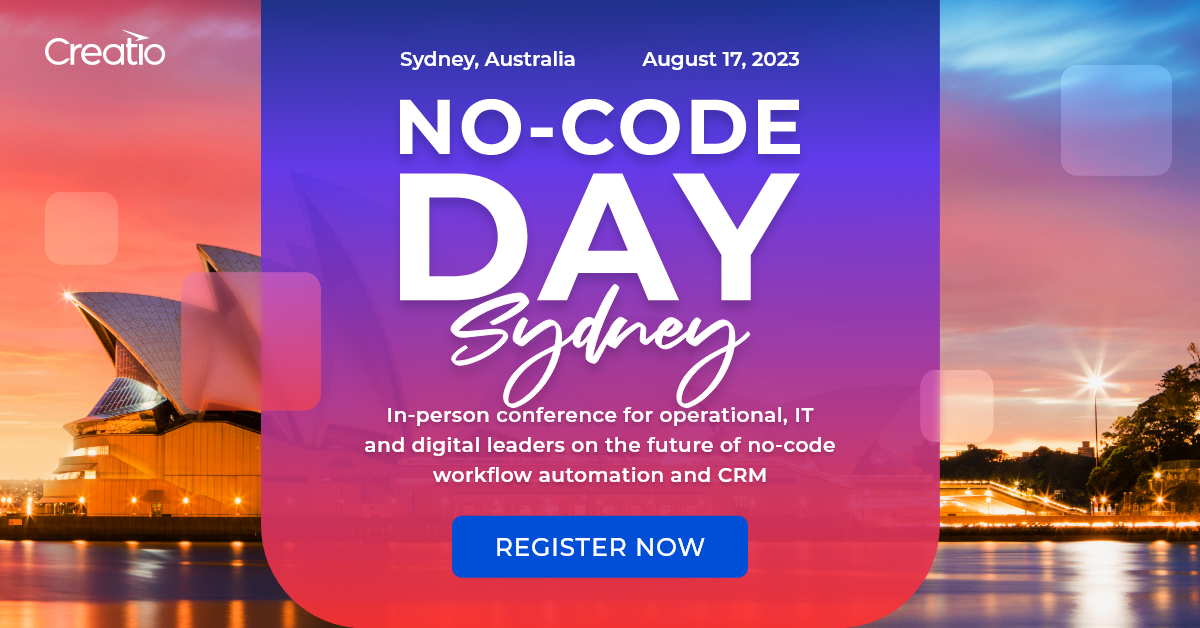 No-code Day | Sydney | Aug 17 | Creatio